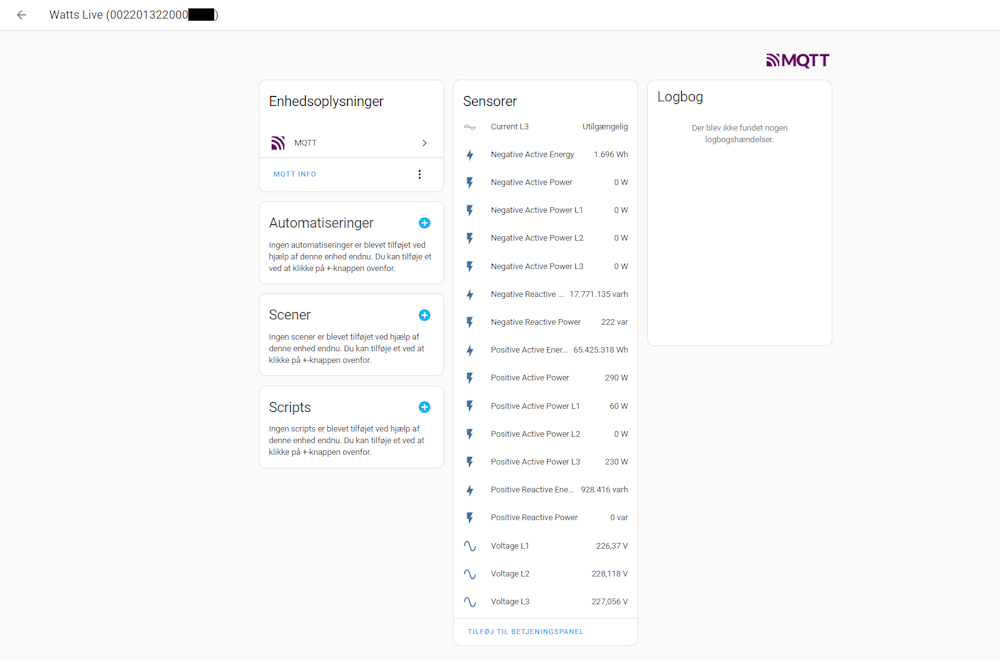 Brug Watts Live sammen med Home Assistant – Watts support